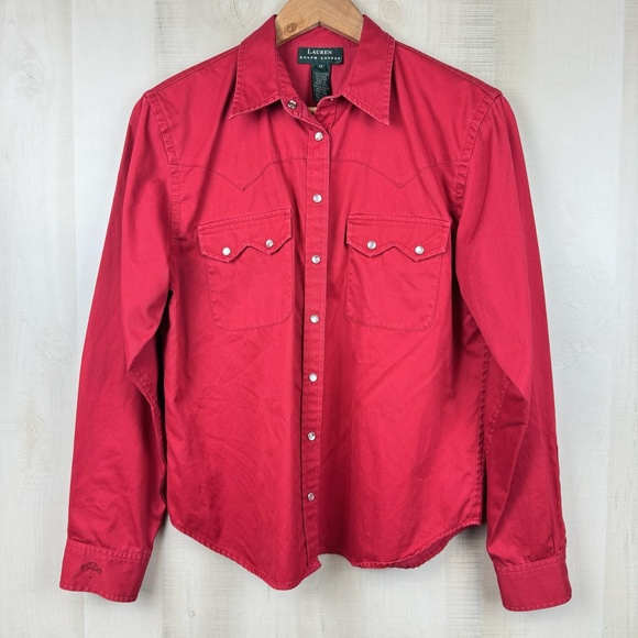 Lauren Ralph Lauren | Tops | Vintage 99s Lauren Ralph Lauren Womens Red ...